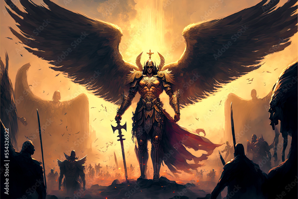 Archangel Michael Fantasy - Fictitious Generated by Generative Ai Stock ...