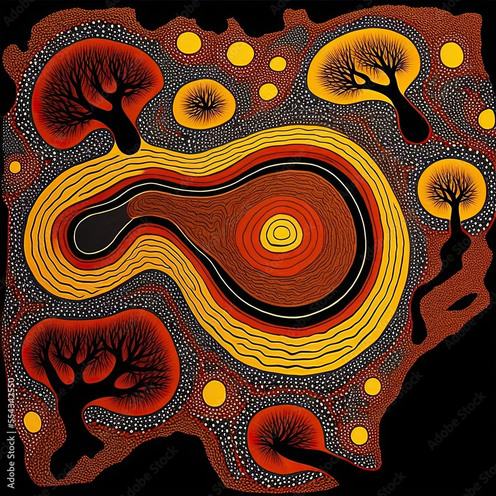 Australian Aboriginal dreamtime creation of Australia by a rainbow ...