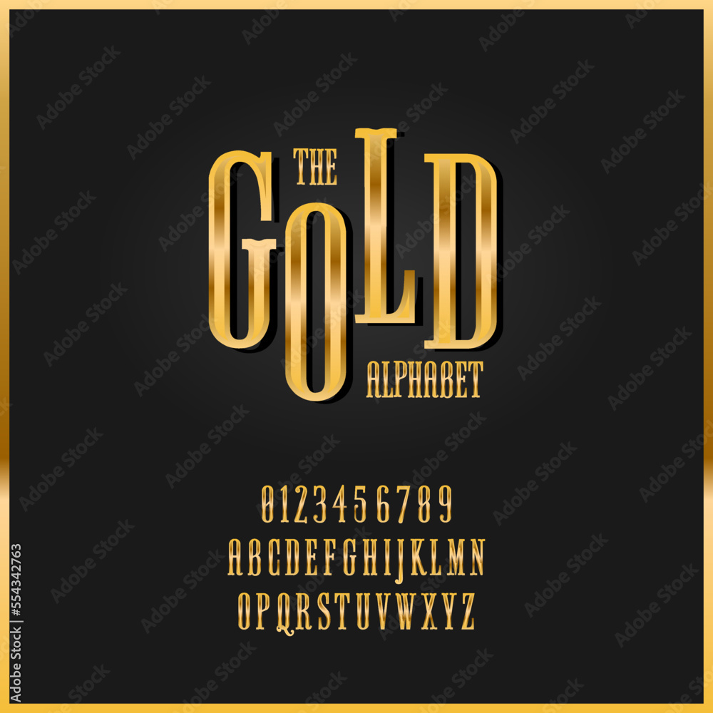 Vector Extra Golden Rich Font. Best Luxury Modern Alphabet Letters ...