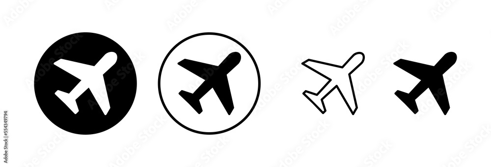 Plane icon vector illustration. Airplane sign and symbol. Flight ...