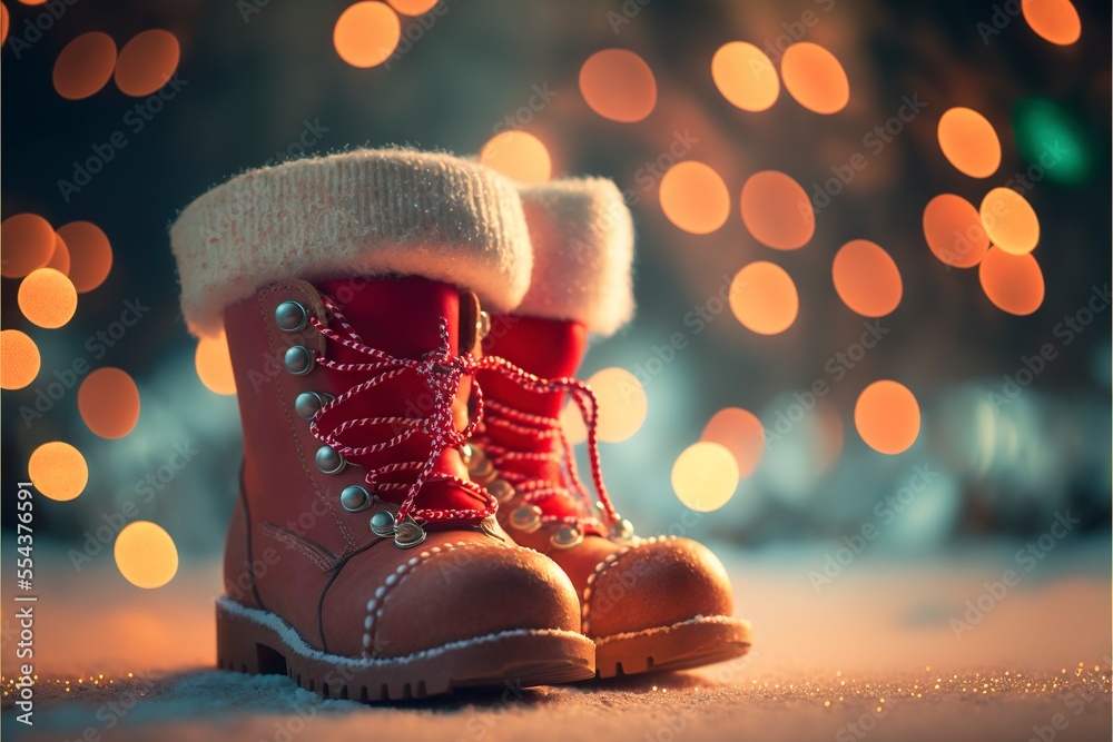 Santa´s shoe - Stuffed Santa Claus boot - Gumboot, paper bag, gift ...