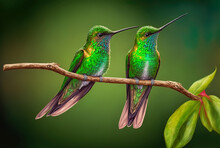 Hummingbird And A Bee Free Stock Photo - Public Domain Pictures
