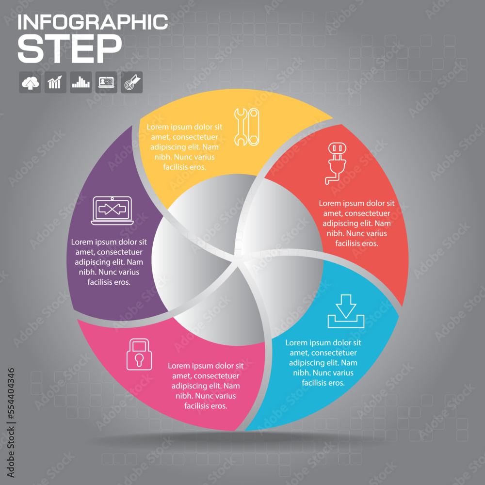 Vector circle business concepts with icons / can use for infographic ...