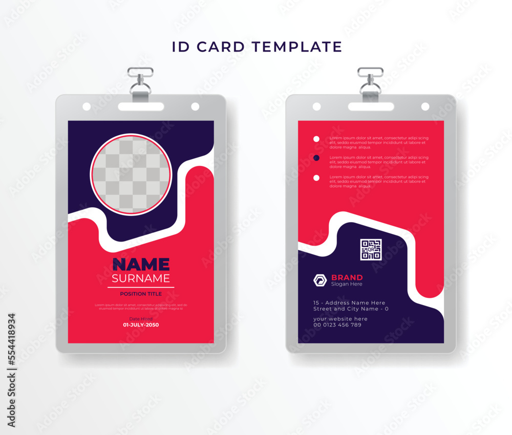 corporate business company minimalist id card design for employees ...