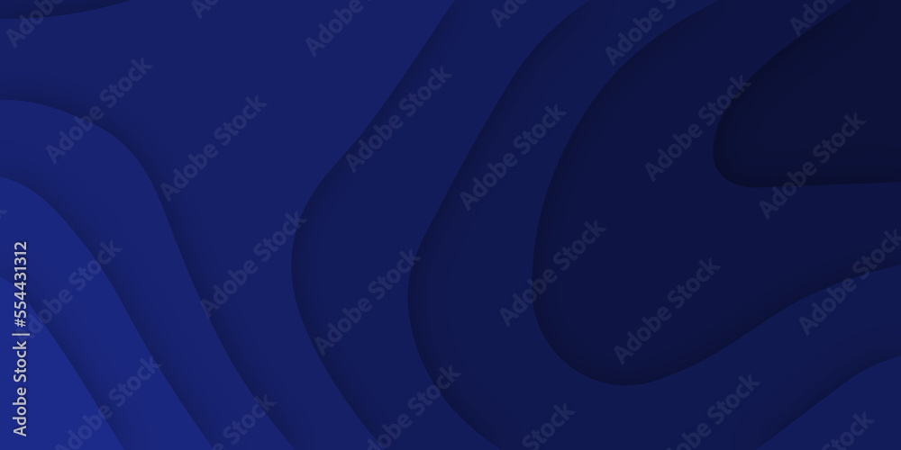 Dark blue gradient 3d papercut topography map relief. Papercut multi ...