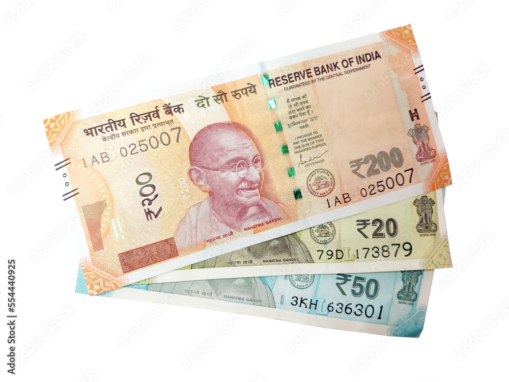 New Rupees 200, 50, 20 Indian Currency banknote photography Stock Photo ...