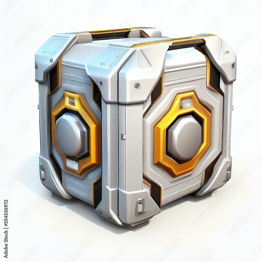 abstract game loot box, container on white background. sketch art for ...
