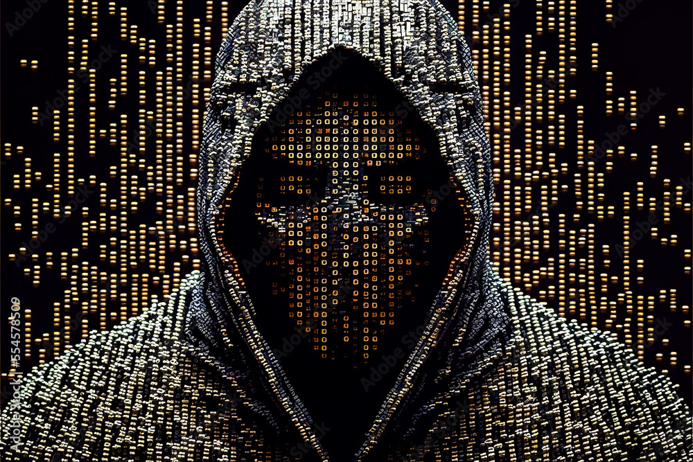 computer hacker made of 1000 diodes ransomware cyber security threat ...