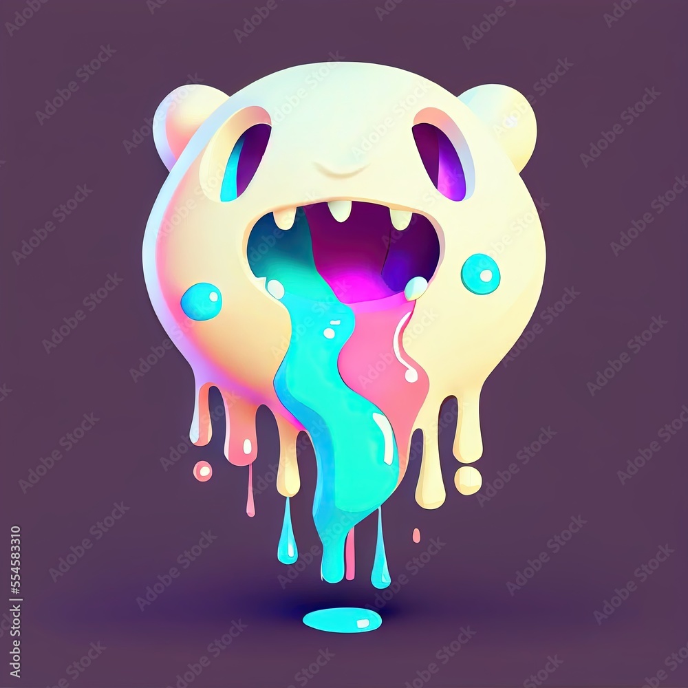 Ilustración de Stock kawaii perfect beautiful psychedelic tongue drip ...