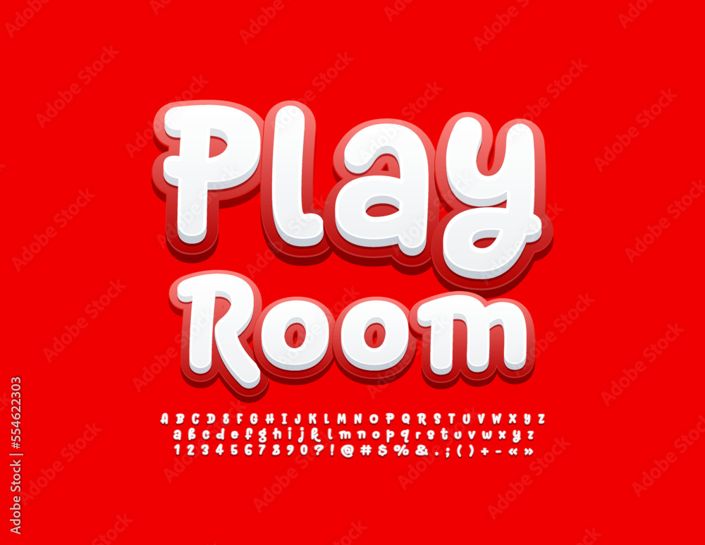 Vector creative sign Play Room with playful Font. Bright handwritten ...