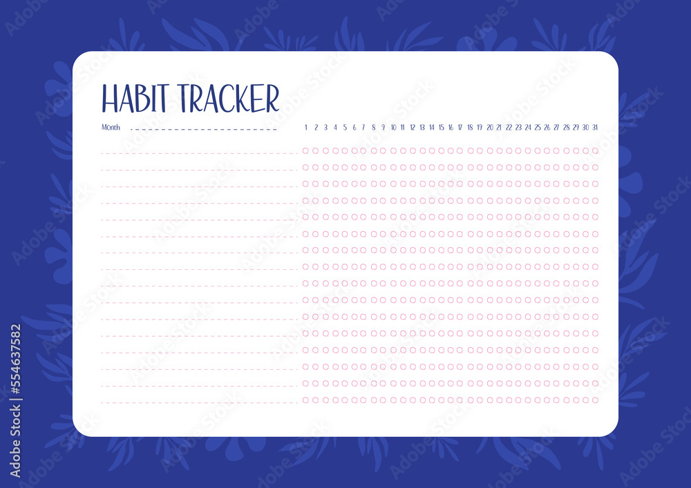 Image vectorielle Stock Habits Tracker printable template Vector ...