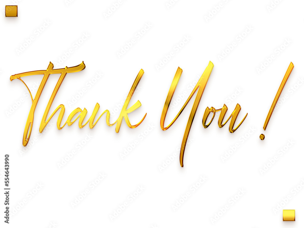 Стоковая иллюстрация «Thank You ! Transparent PNG Golden Cursive Text ...