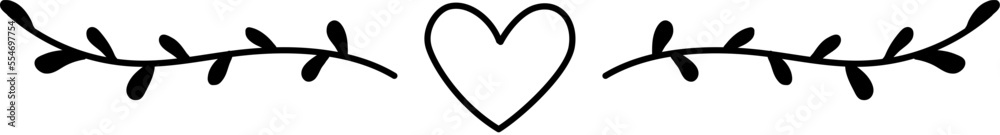 Heart divider Stock Vector | Adobe Stock