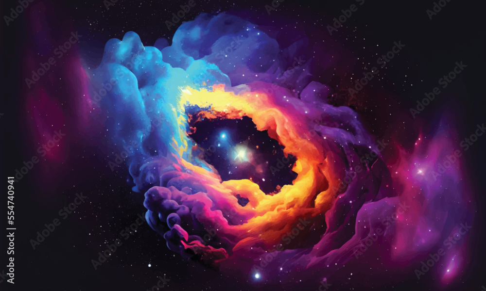 Beautiful cosmic Outer Space background Wallpaper Illustration Stock ...