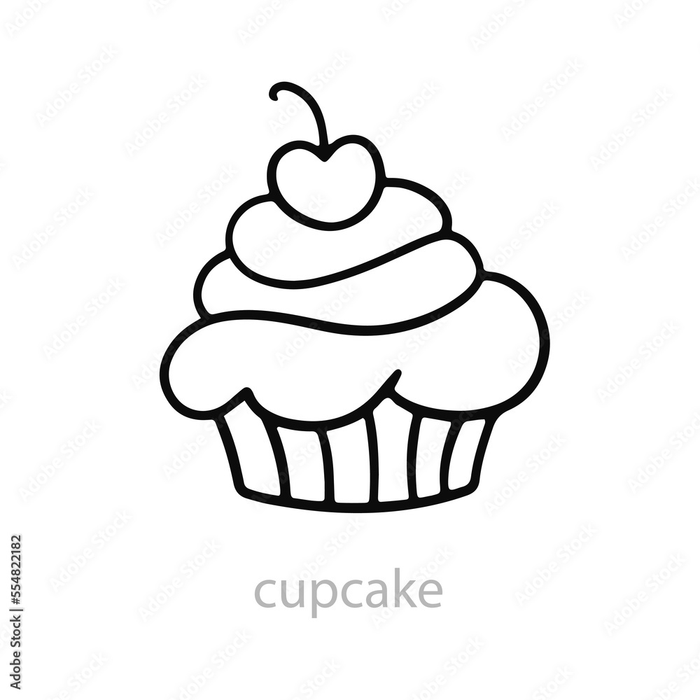 Cupcake Vector Illustration Stock Vector | Adobe Stock