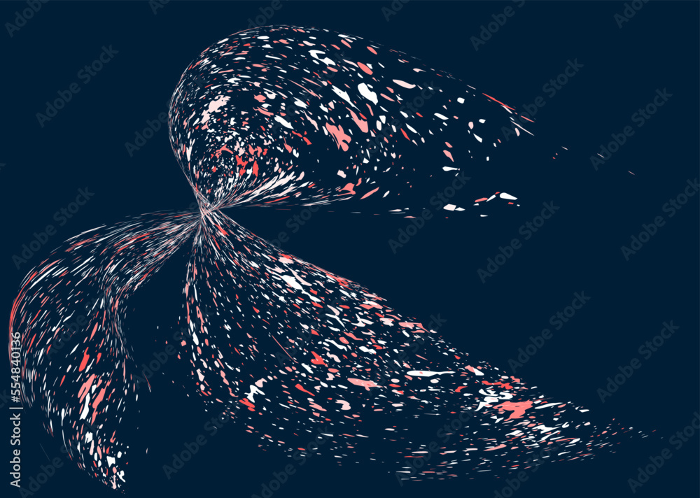 Multi-colored dust particles and debris, paint splashes, strokes are ...