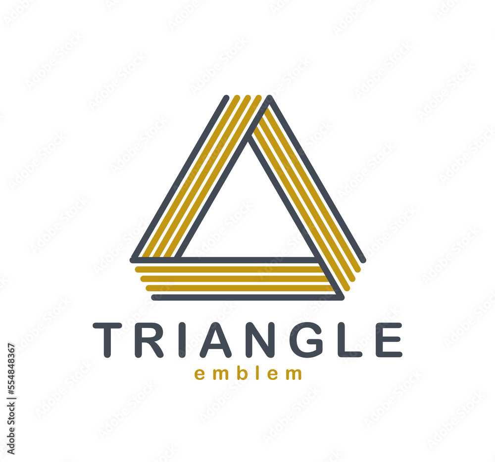 Triangle linear vector symbol isolated on white background, sacred ...