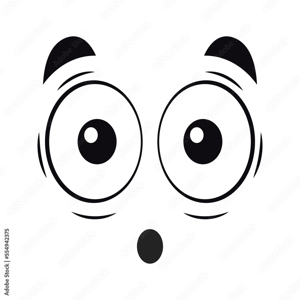 Cartoon surprised face. Surprised expression vector illustration. Stock ...