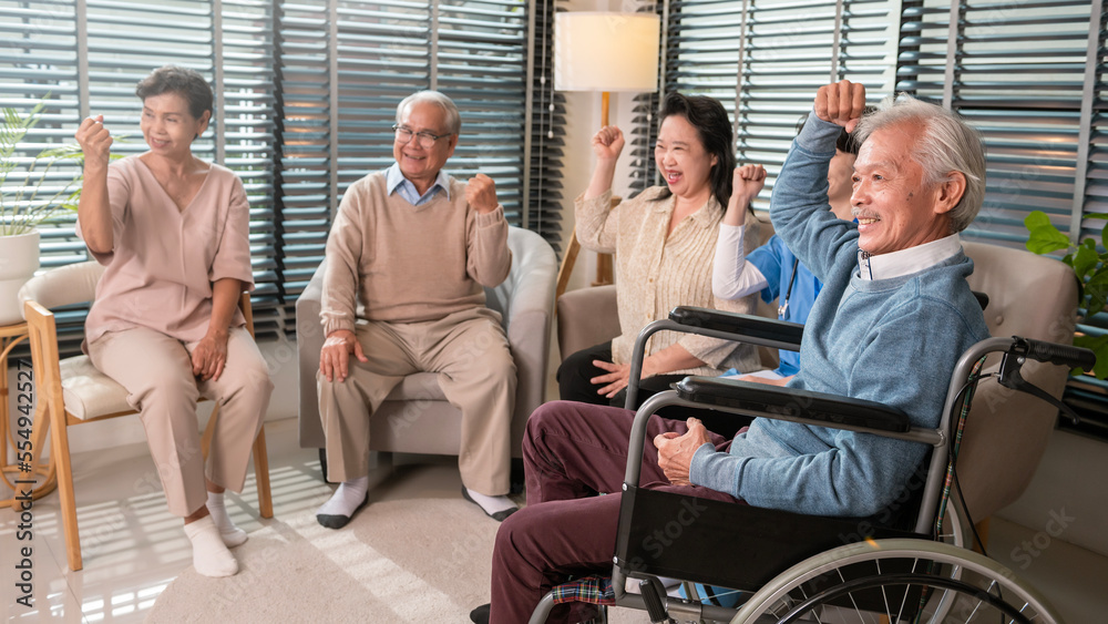 Group of Asian senior people are given advice by professional self care ...