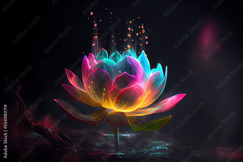 rainbow lotus art Stock Illustration | Adobe Stock
