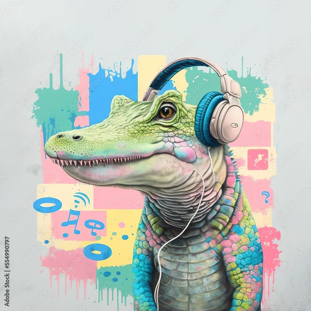 Florida alligator, pastel colors illustration made with Generative AI ...