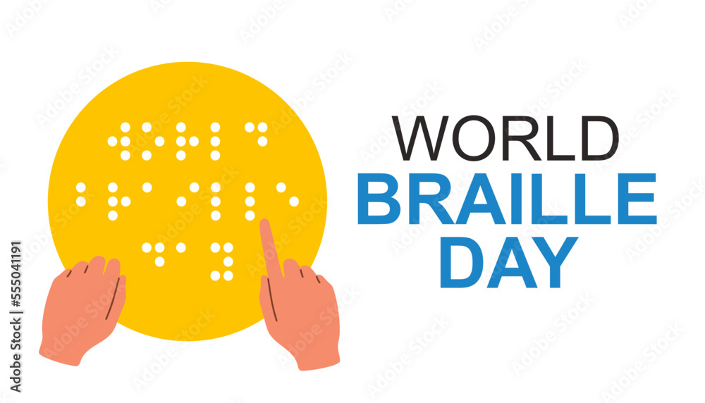 World braille day. Alphabet for blind, reading braille code signs. 4 ...