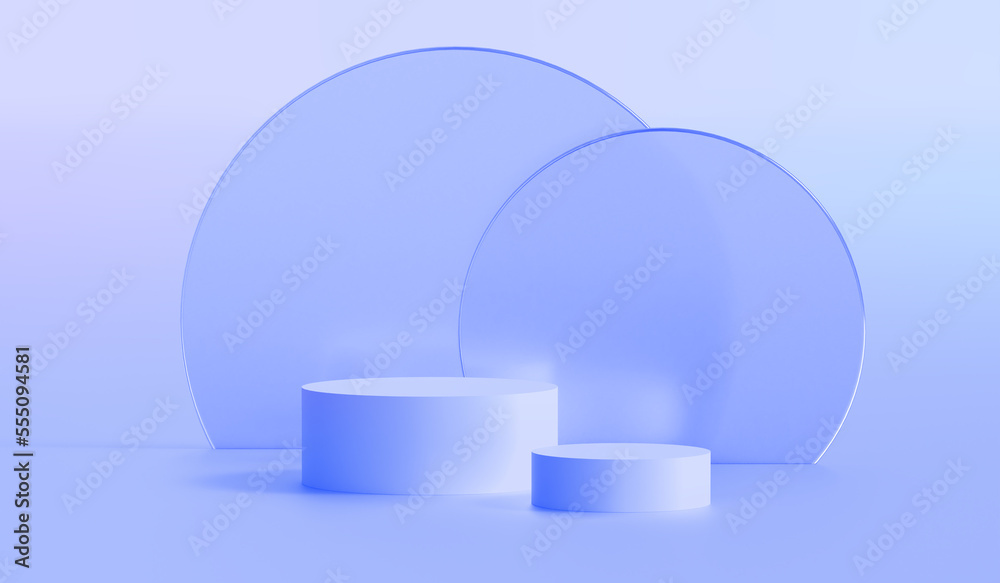 3D podium product display with glass circle background. Pedestal of ...