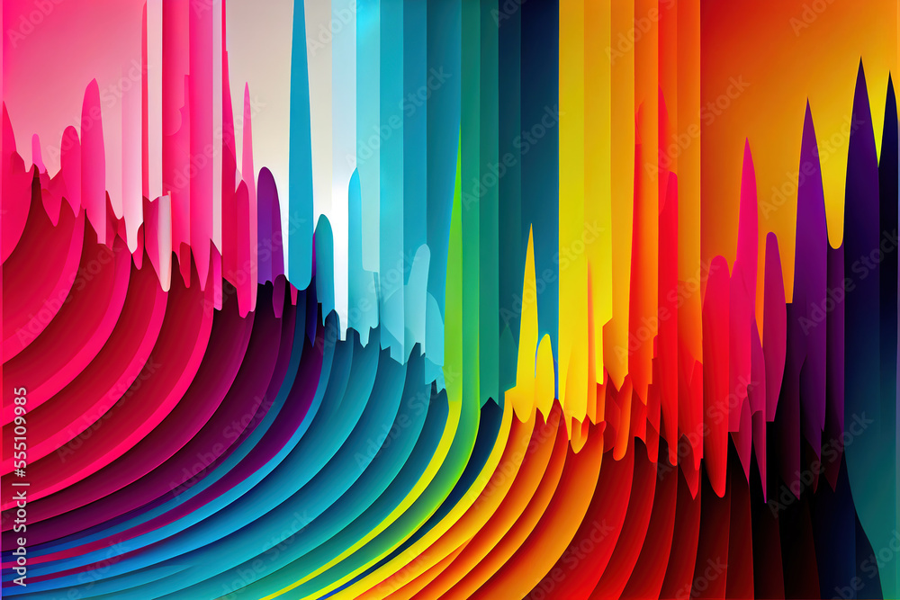 beautiful modern rainbow color spectrum stripes and geometric shapes as ...
