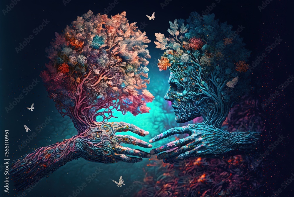 surreal theme illustration of lovers Stock Photo | Adobe Stock