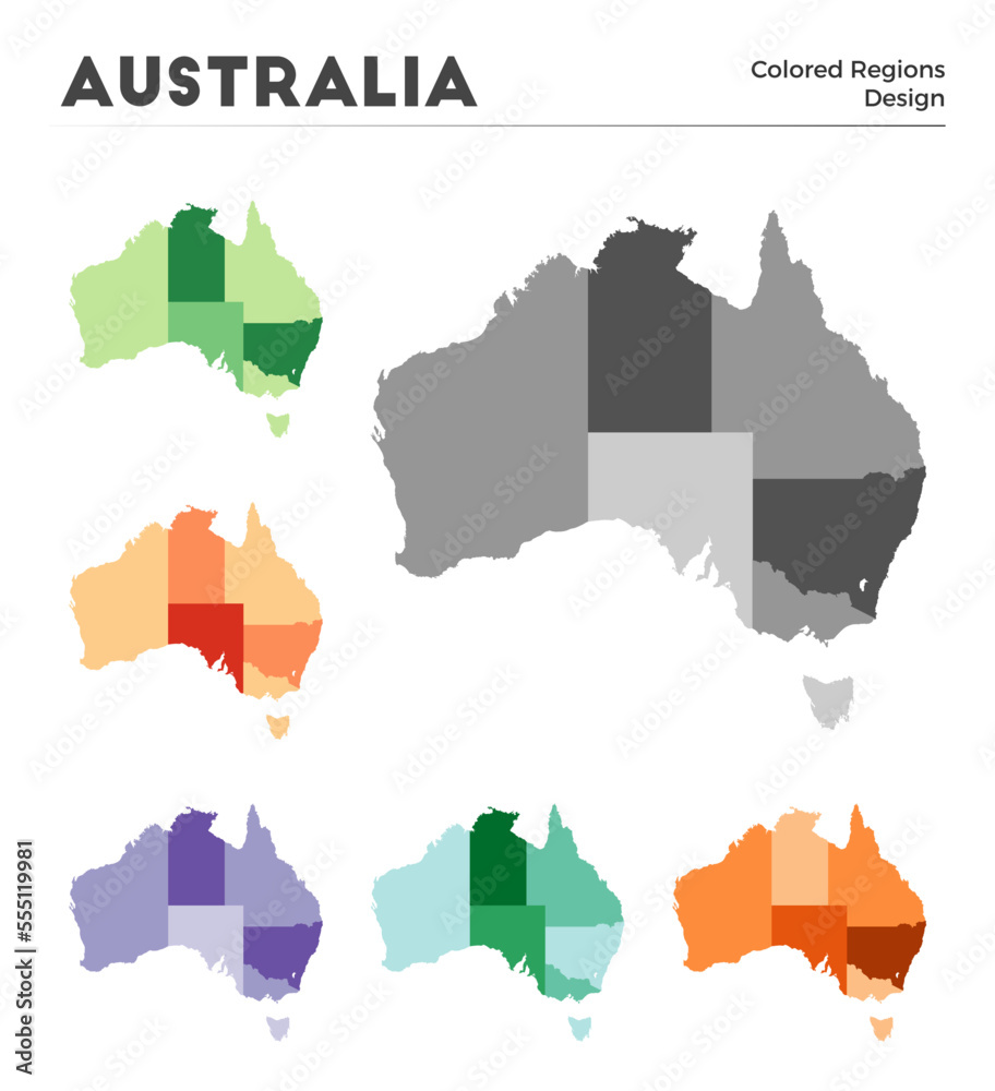 Australia map collection. Borders of Australia for your infographic ...