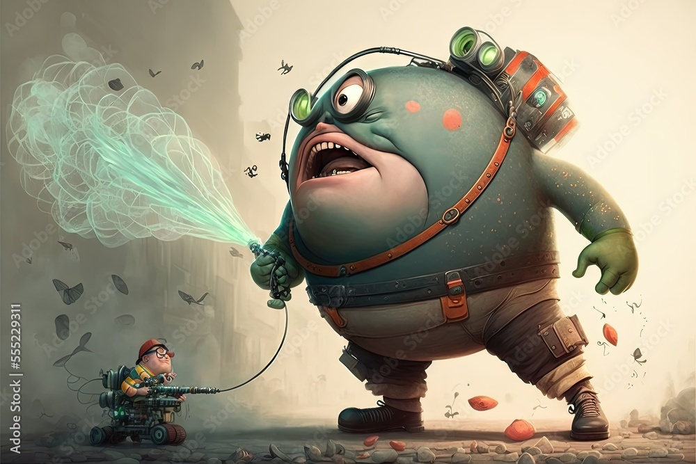 Ilustrace Generative Ai, Generative, Ai, Funny cartoon characters, in ...