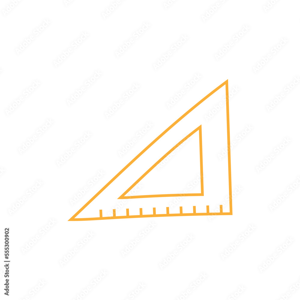 Triangular ruler school hand drawn clipart illustration outline Stock ...