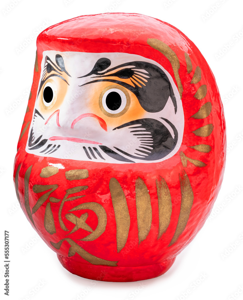 Daruma Doll with draw black eyes isolate on white with clipping path ...