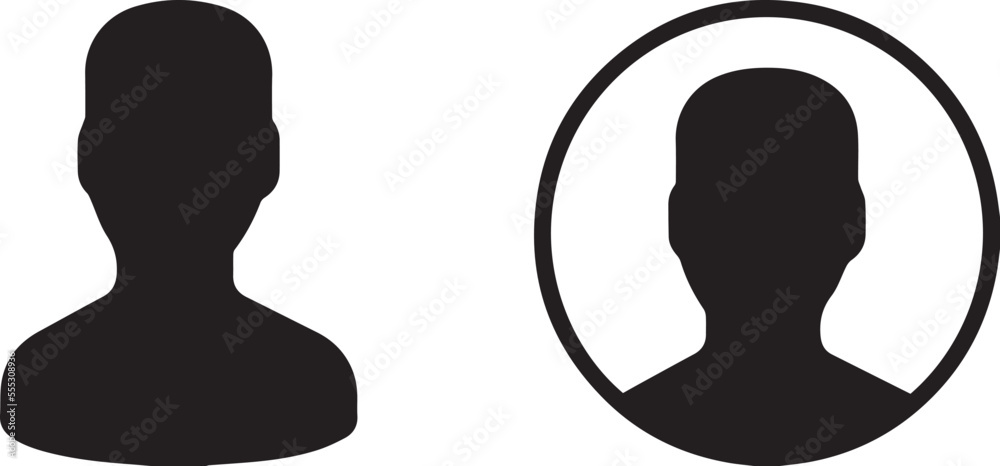 User Icon set. Profile icon. Monochrome icon. People sign. account ...