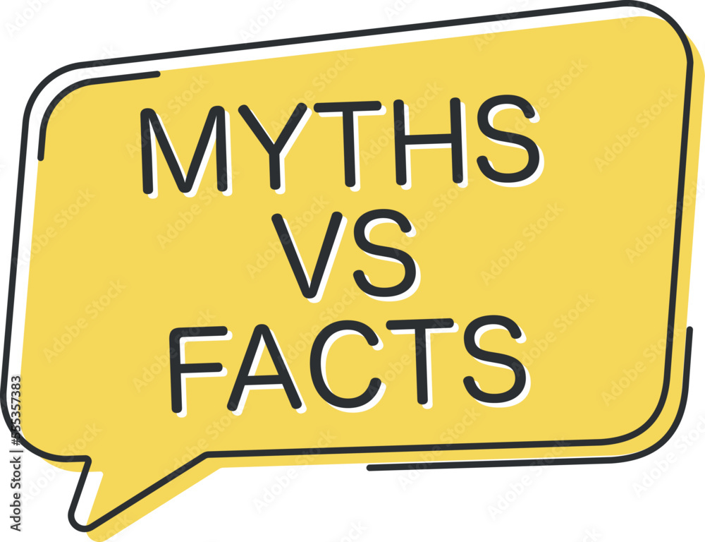 Myths Vs Facts Comic Speech Bubble In Pop Art Style Comic Speech