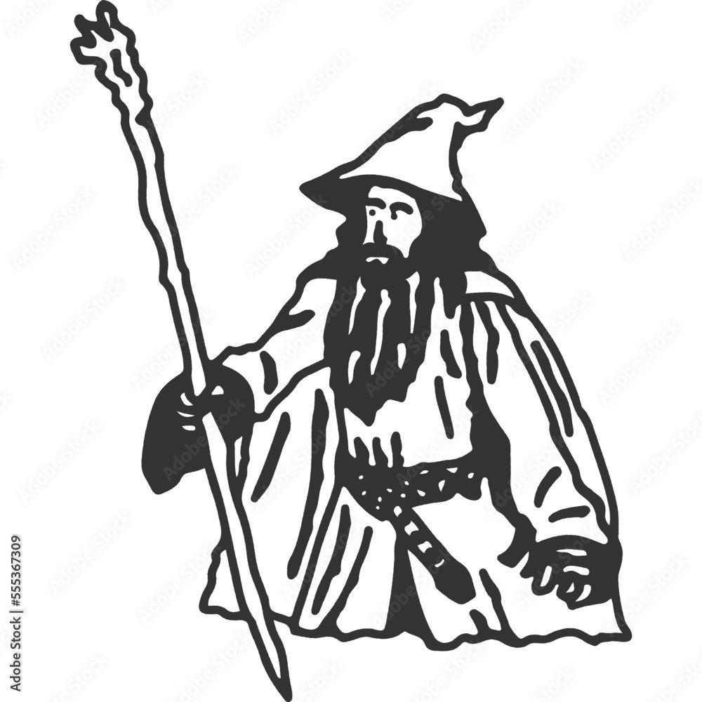 Wizard Clipart Black And White