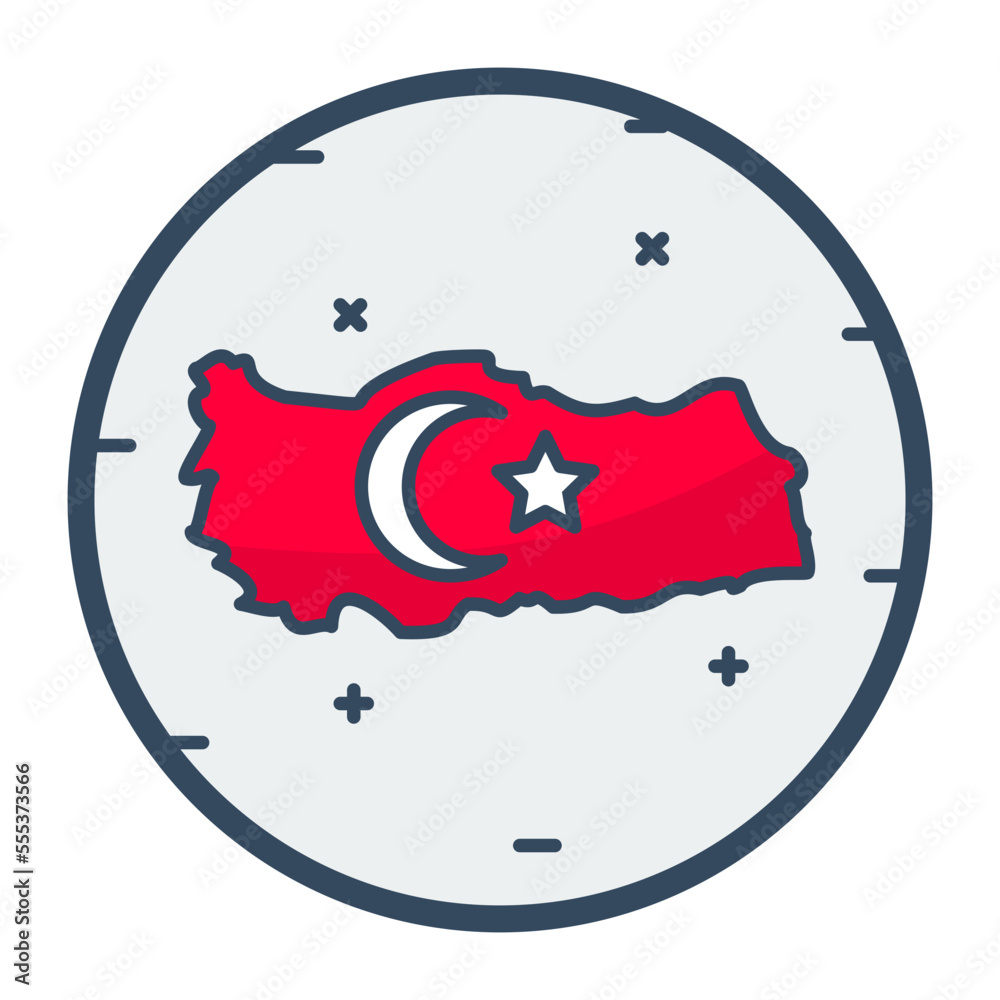 Tourism and travel map of Turkey concept, National Flag and Maps vector ...