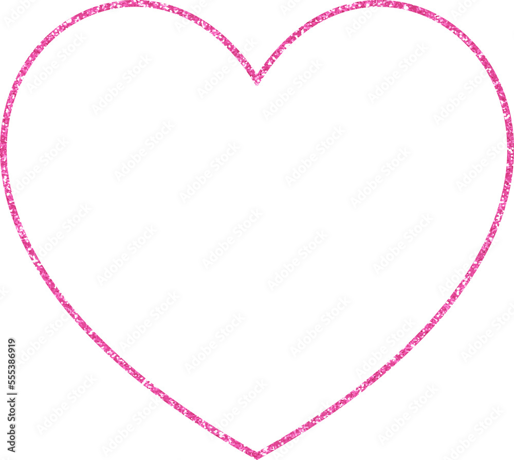 pink glitter heart frame isolated on transparent background,PNG ...