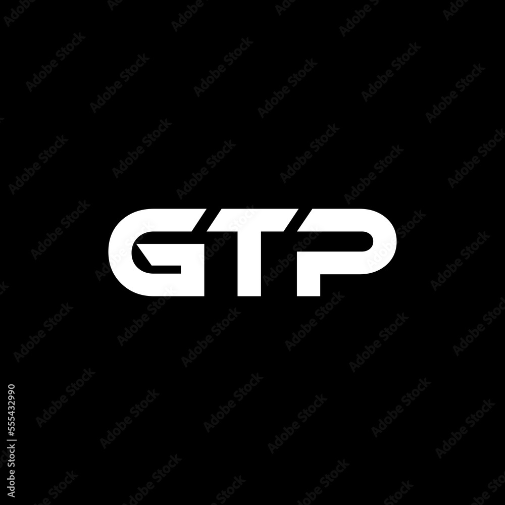 GTP letter logo design with black background in illustrator, vector ...
