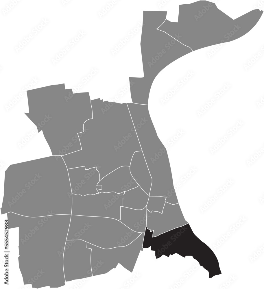 Black flat blank highlighted location map of the KARL-MARX-SIEDLUNG ...