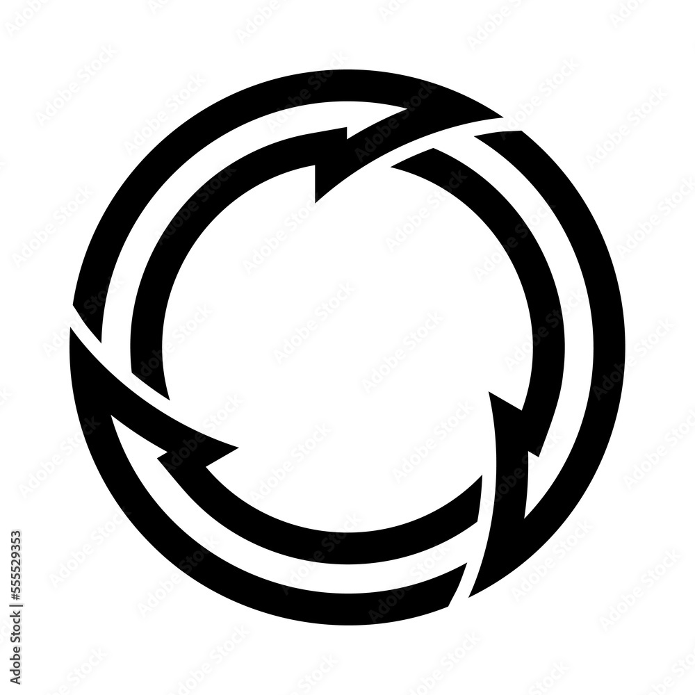 New stylish recycle icon design, no protruding arrowheads, perfectly ...
