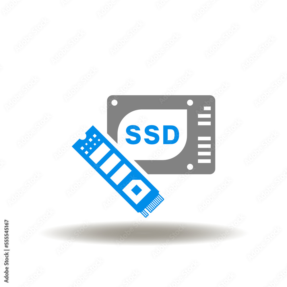 Vector illustration of SSD SATA NVME M2 Form Factor Interface. Icon of ...