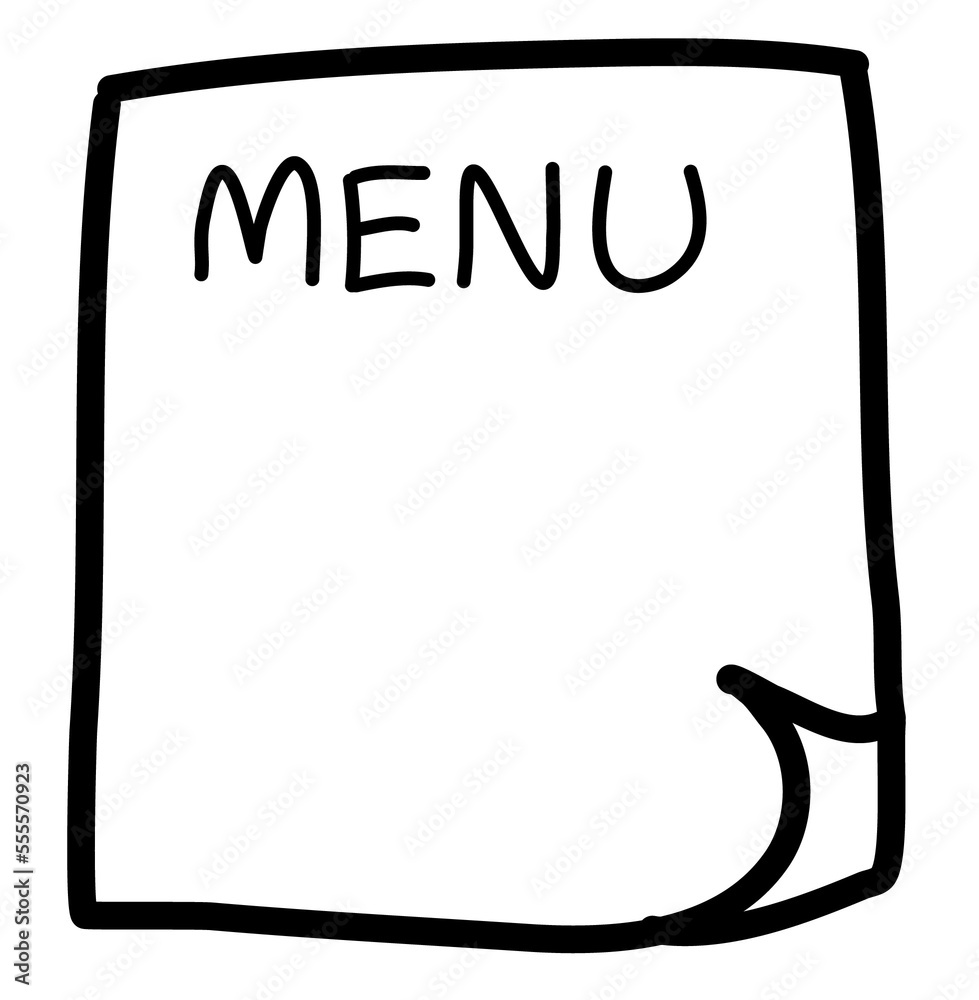 menu cartoon doodle kawaii anime coloring page cute illustration ...