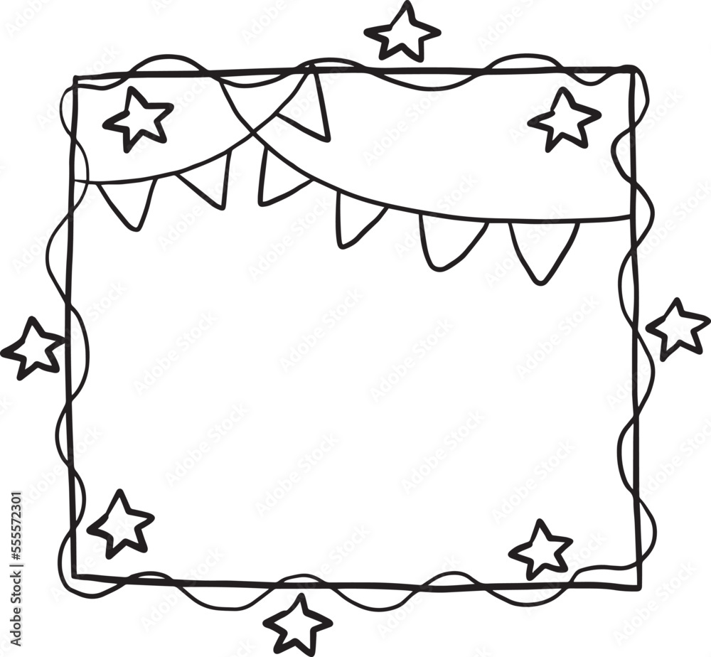 frame cartoon cute doodle coloring page kawaii anime illustration ...