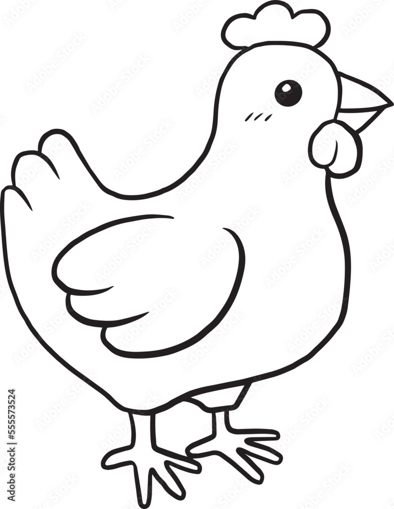 chicken cartoon doodle kawaii anime coloring page cute illustration ...