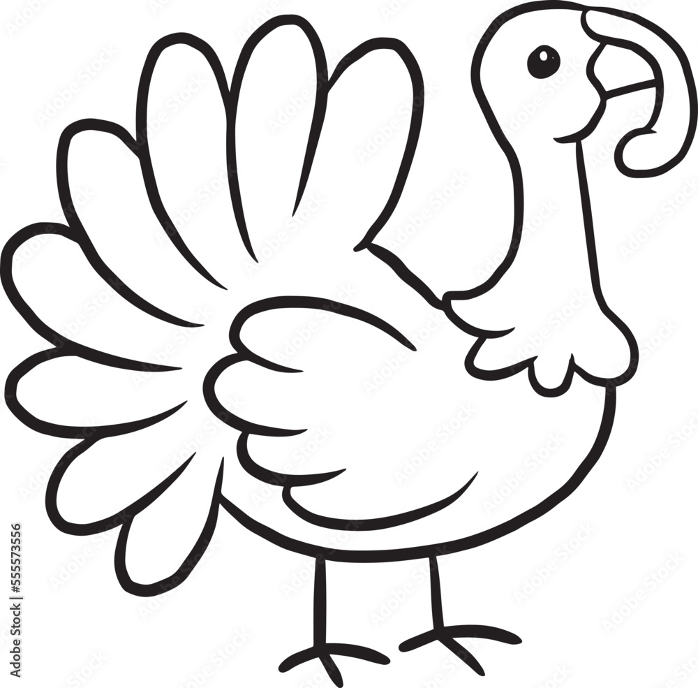 turkey cartoon doodle kawaii anime coloring page cute illustration ...