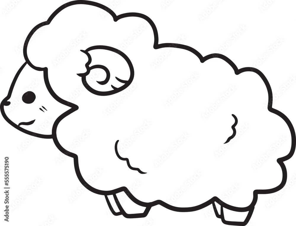 sheep cartoon doodle kawaii anime coloring page cute illustration ...