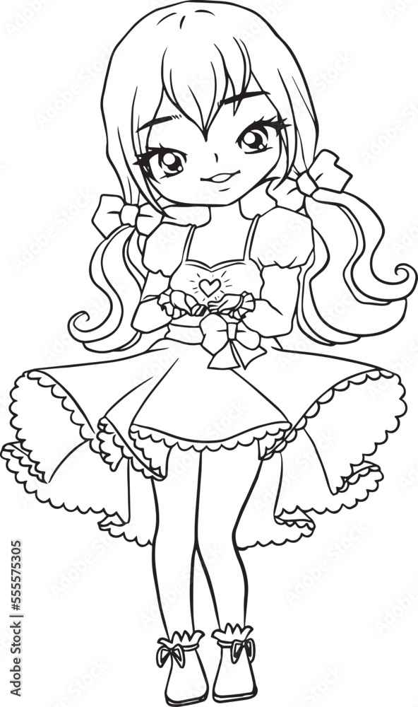 princess cartoon doodle kawaii anime coloring page cute illustration ...