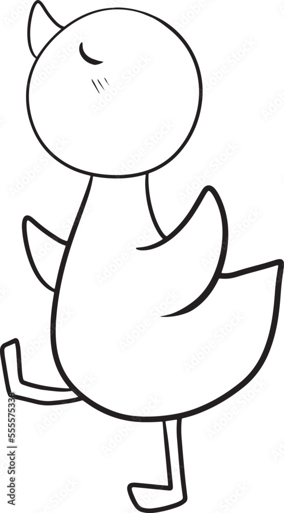 duck cartoon doodle kawaii anime coloring page cute illustration ...