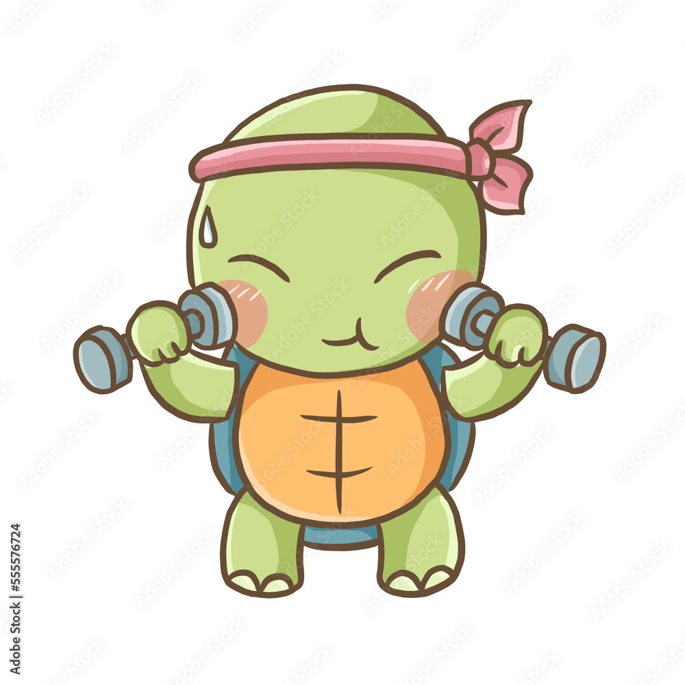 turtle exercise cartoon doodle kawaii anime coloring page cute ...
